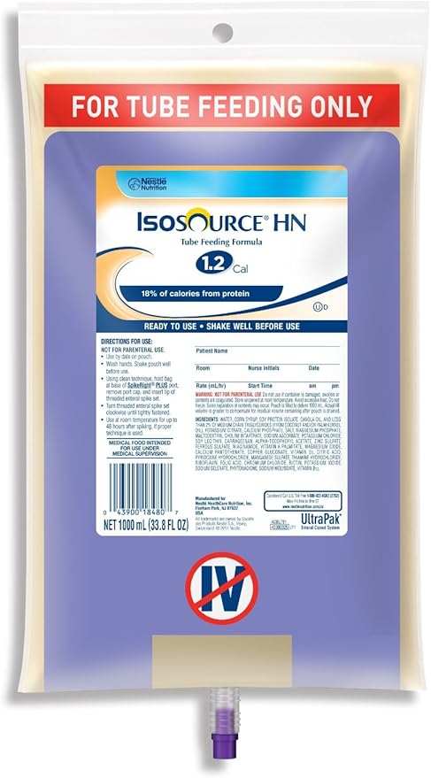 Amazon.com: Isosource Hn Nutritional Supplement, 1000 ML : 6 Each/Case ...