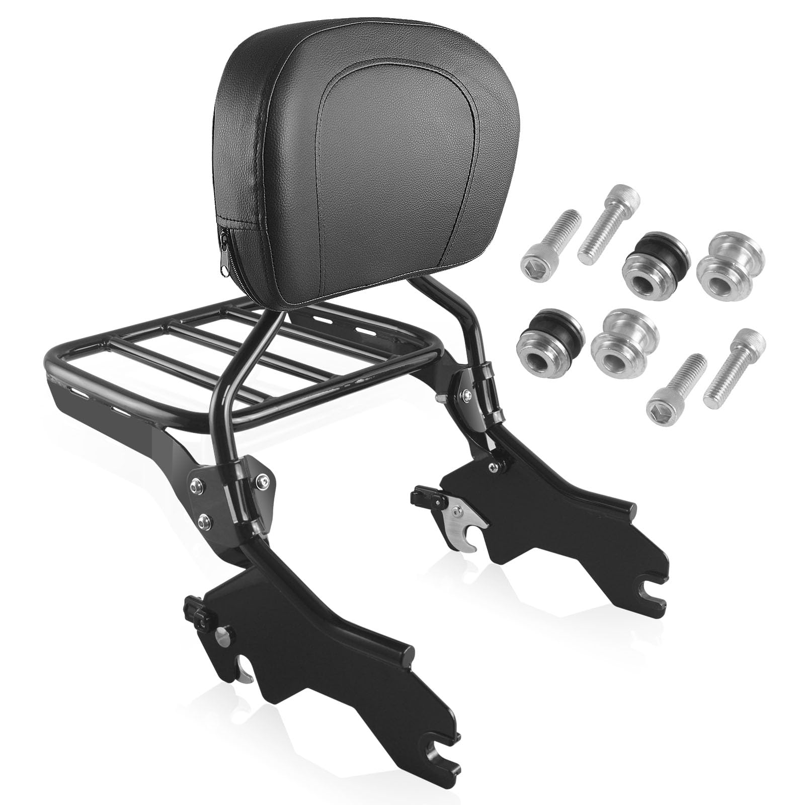 Harvards Chrome Detachable Backrest Sissy Bar Pack of Sport Luggage ...