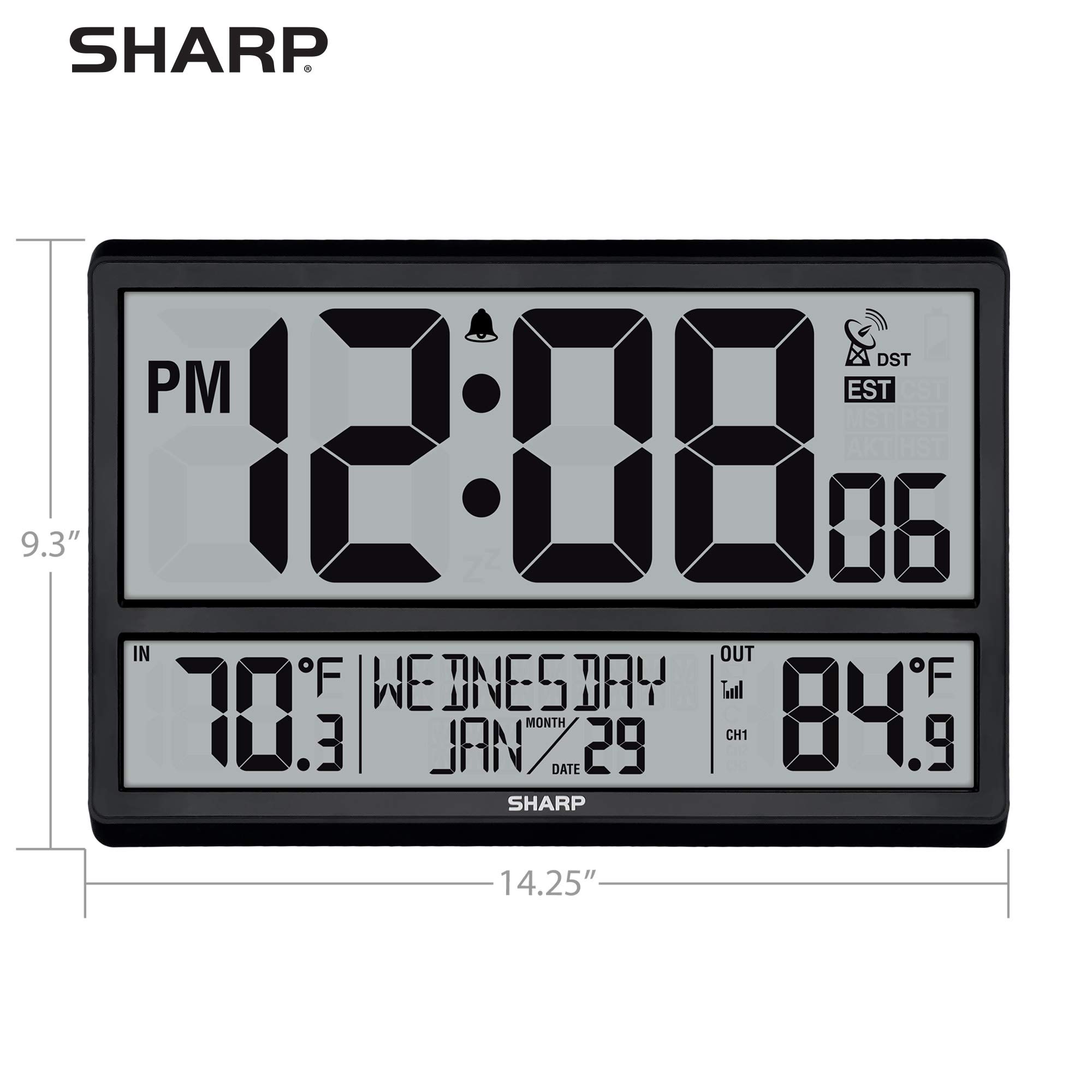 Mua Sharp Atomic Clock - Never Needs Setting! –Easy to Read Numbers ...