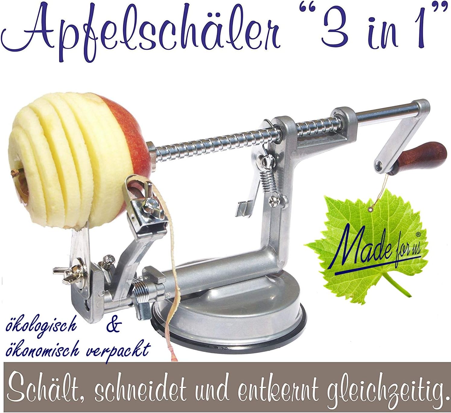 Made for us Profi Alu- Apfelschäler Apfelschneider Apfelentkerner ...