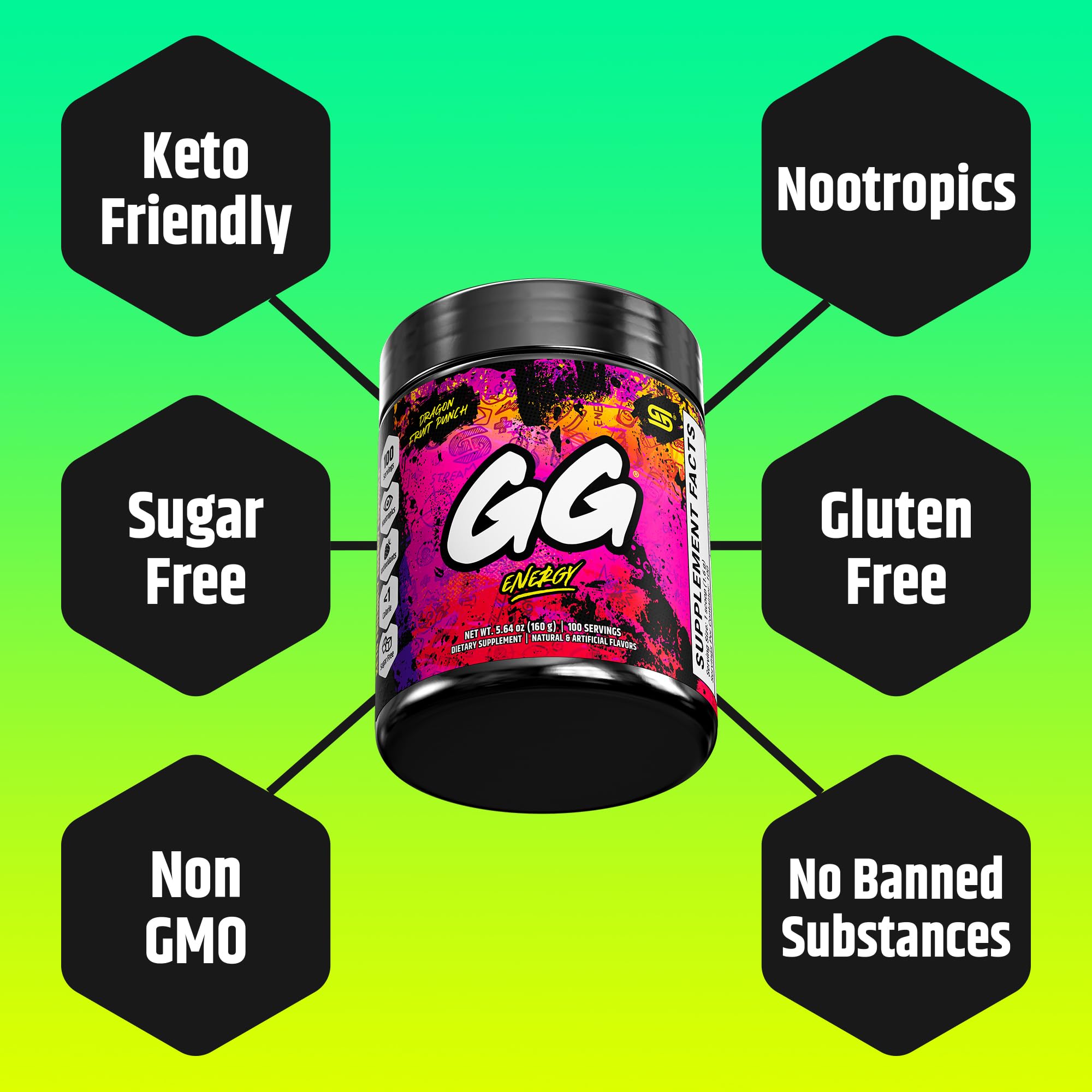 Mua GG Energy Dragonfruit Punch (100 Servings) - Keto Friendly Gaming ...