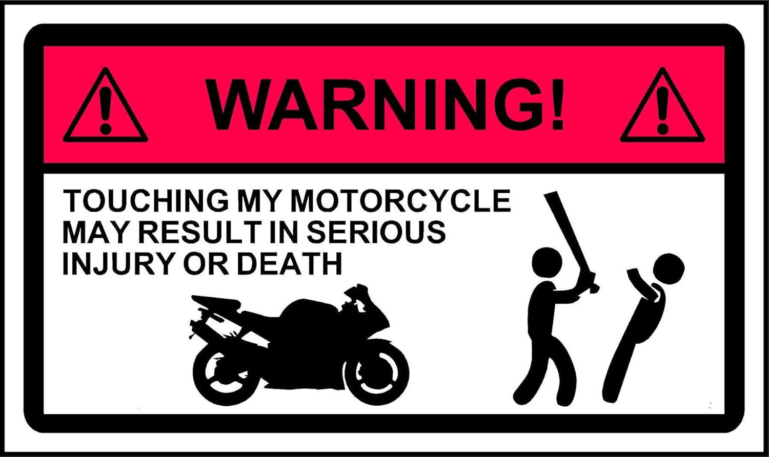 Do Not Touch Motorbike Motorcycle Warning Sticker Decal Graphic Vinyl ...