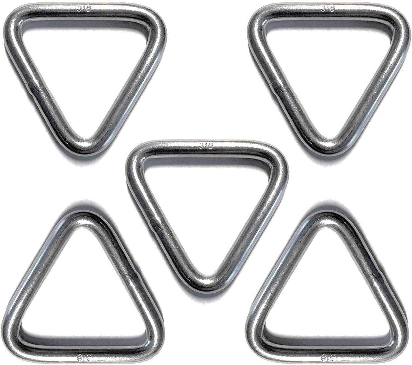 Amazon.com: 5 Pieces Stainless Steel 316 Triangle Ring Welded 5/32" x 3 ...