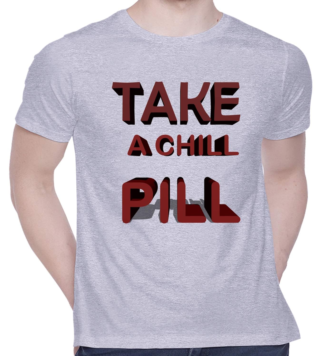 CreativiT Graphic Printed T-Shirt for Unisex Take a chill Pill T-Shirt ...