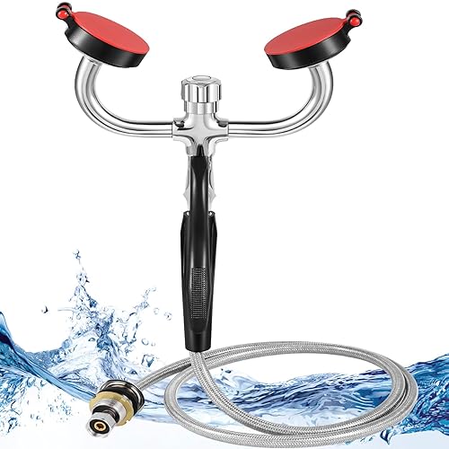 CGOLDENWALL Handheld Eyewash Station Drench Hose Eye Wash Station Eye ...
