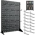 Amazon.com: Metal Pegboard Display Stand With 15 Peg Board Hooks ...