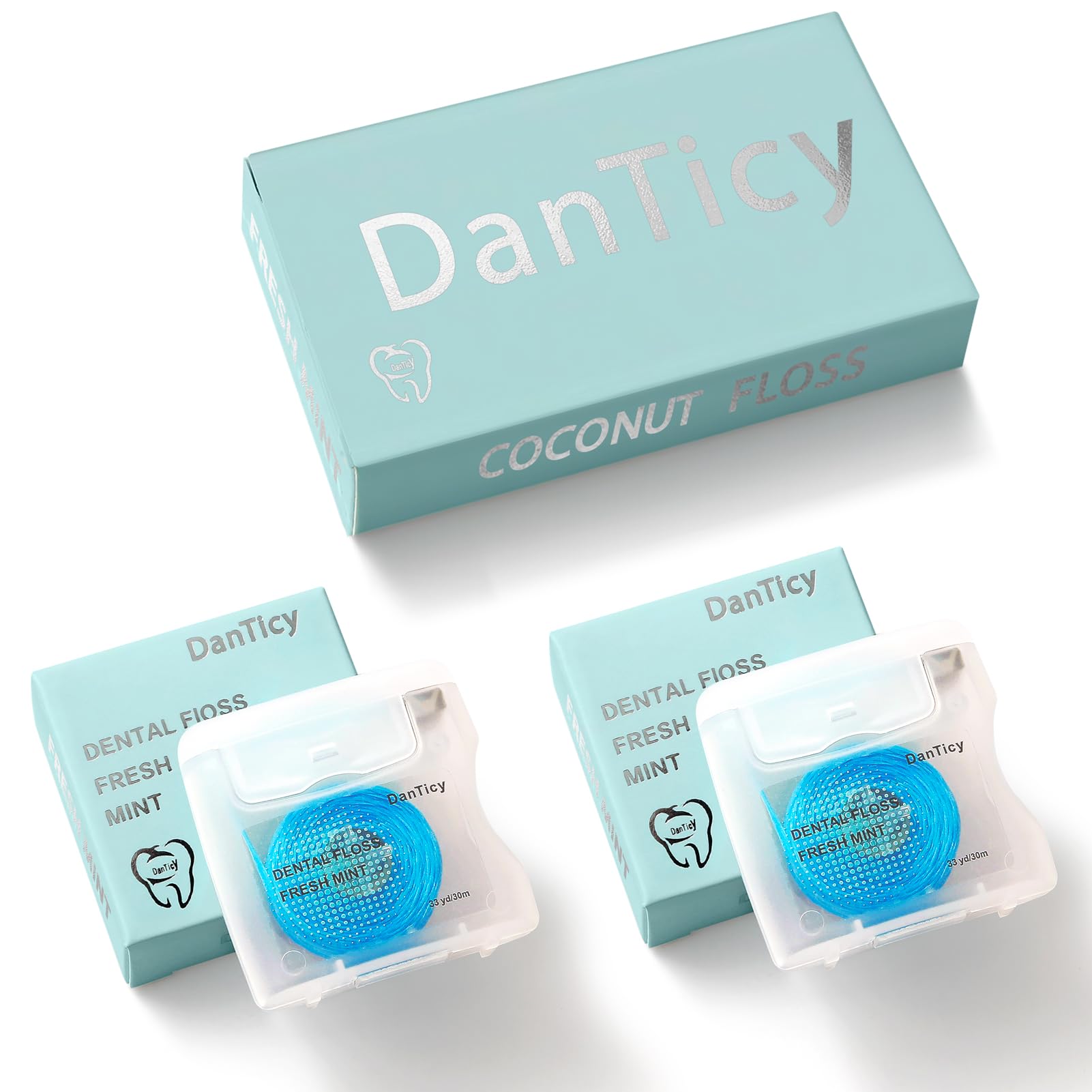 Coconut-Oil Infused Woven Dental Floss, Natural Waxed Floss Perfect for ...