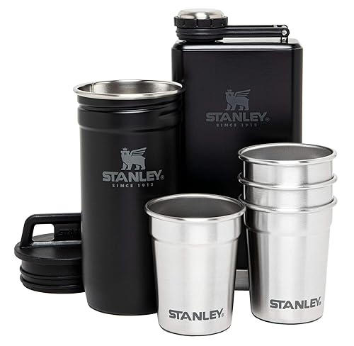 Stanley Adventure Pre-Party Flask and Nesting Shot Glass Set | 8 oz ...
