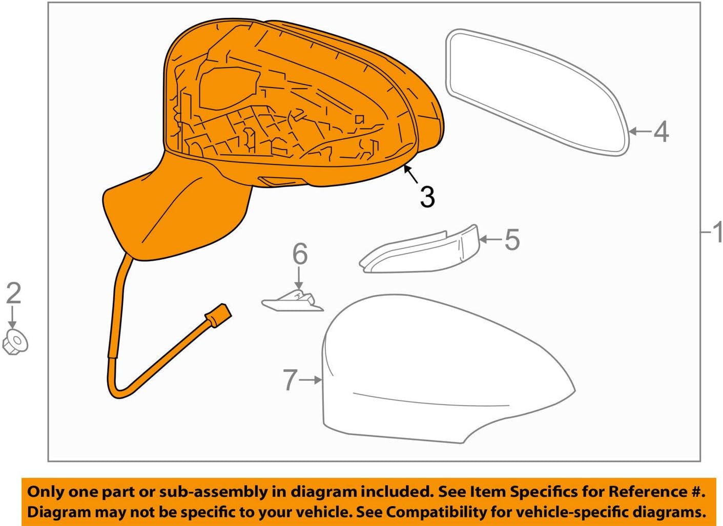 Genuine Toyota 87906-0T020-A0 Rear View Mirror Sub Assembly Interior ...