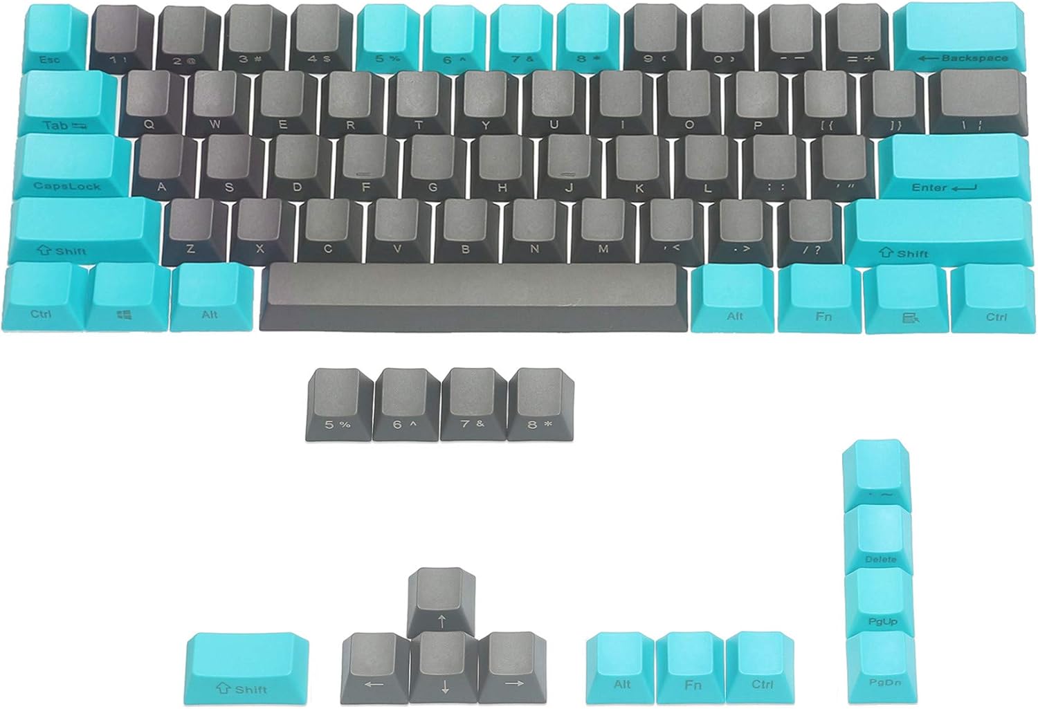Amazon.com: PBT Keycaps 60% Keyset Side Printed 61 68 Keycap Set Thick ...