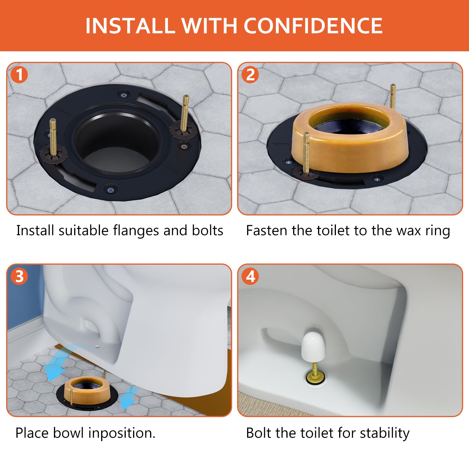 Mua boeemi Toilet Flanges and Wax Rings for Toilets with Extended ...