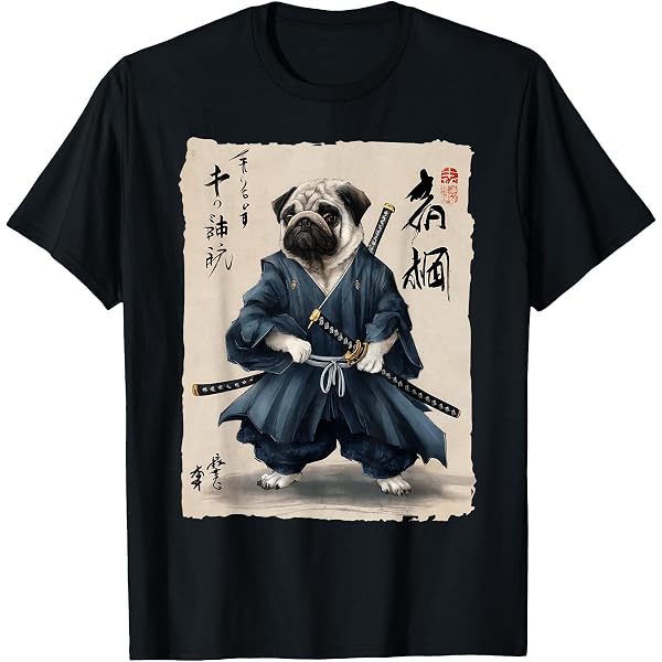 Camiseta Negra Con Cara De Pug Silueta De Cara De Pug Idea De Regalo