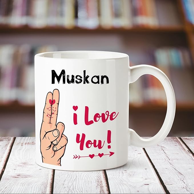 Buy Huppme I Love You Muskan Printed Personalized Coffee Mug, 350 ml ...