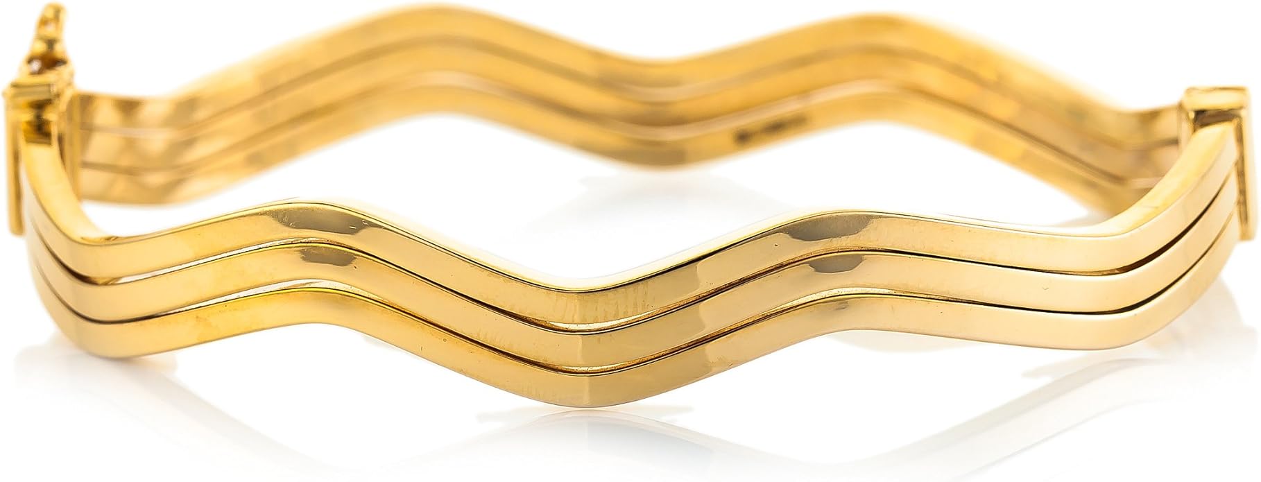 9ct Gold Wave Bangle Bracelet : Amazon.co.uk: Jewellery