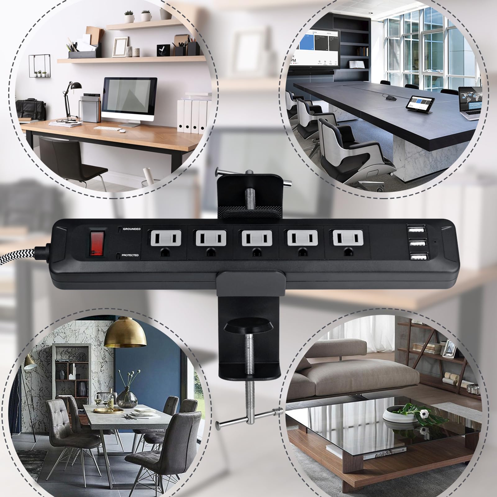 Mua Desk Clamp for Power Strip - Removable Power Strip Holder for Desk ...