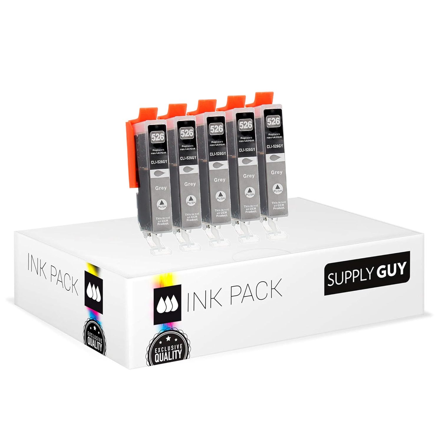 5 Ink Cartridges with Chip and Level Indicator compatible with Canon ...