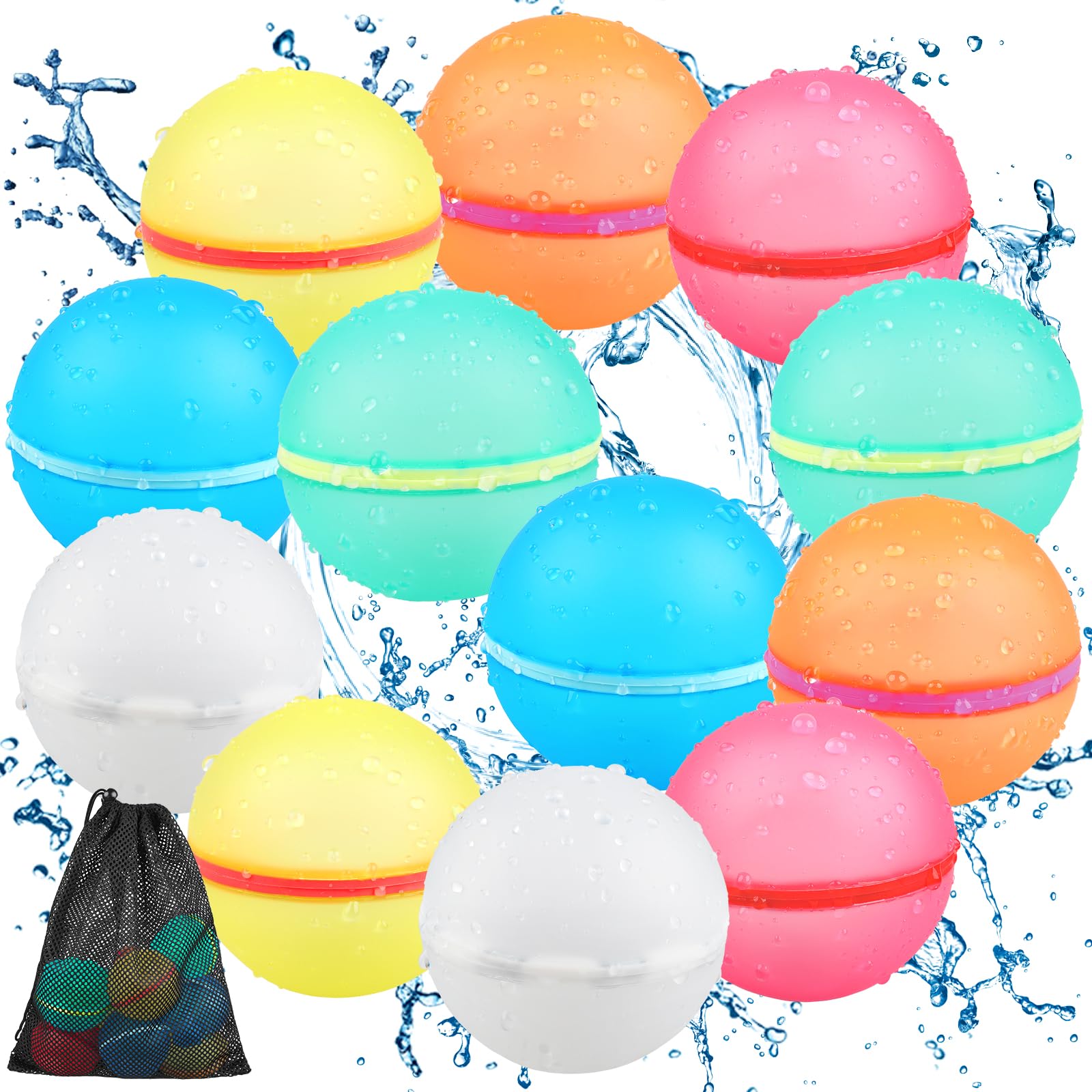 Reusable Water Balloons Refillable Water Bomb, Soft Silicone Water ...