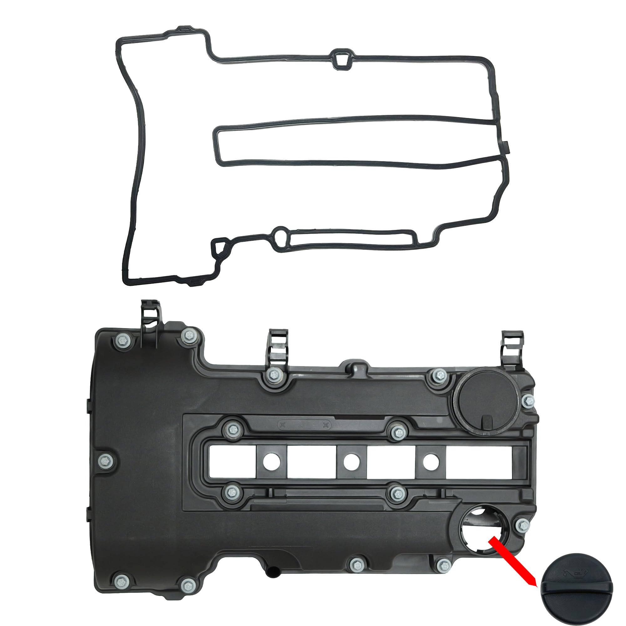 NOVAPARTS Engine Valve Cover with Gaskets & Bolts & Oil Filler Cap Set ...