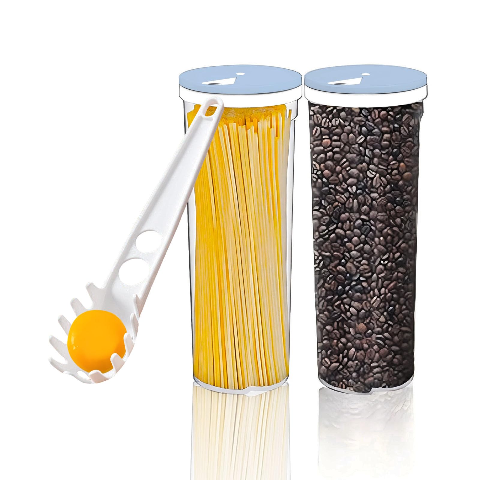 lxdyqnx 2-Pack Spaghetti Container Storage, tall clear spaghetti pasta ...