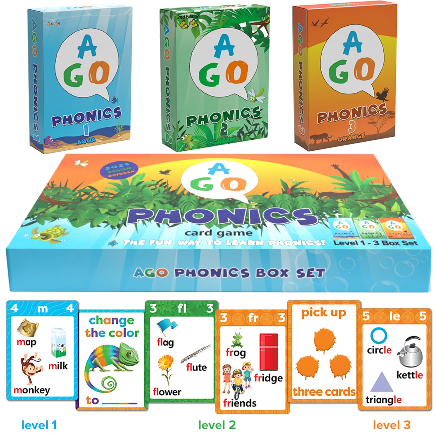 Mua AGO Phonics Card Game (3 Level Box Set). Build Reading Skills ...
