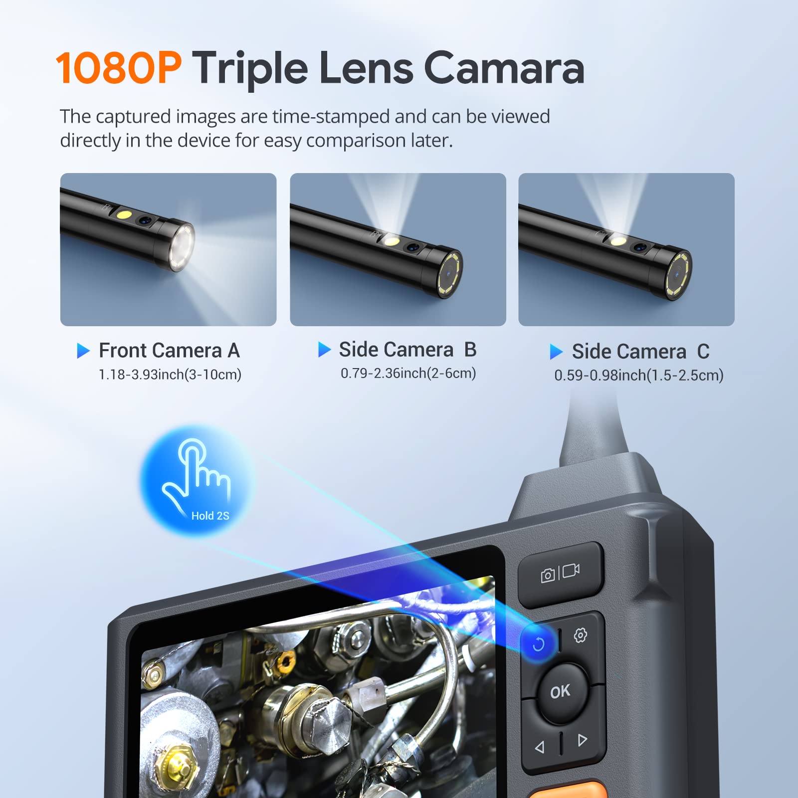 Mua Triple Lens Sewer Inspection Camera with 50FT Semi-Rigid Cable ...