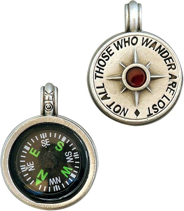 Journeyworks Compass Rose Compass Pendant with Tolkien Quote: Amazon.co ...