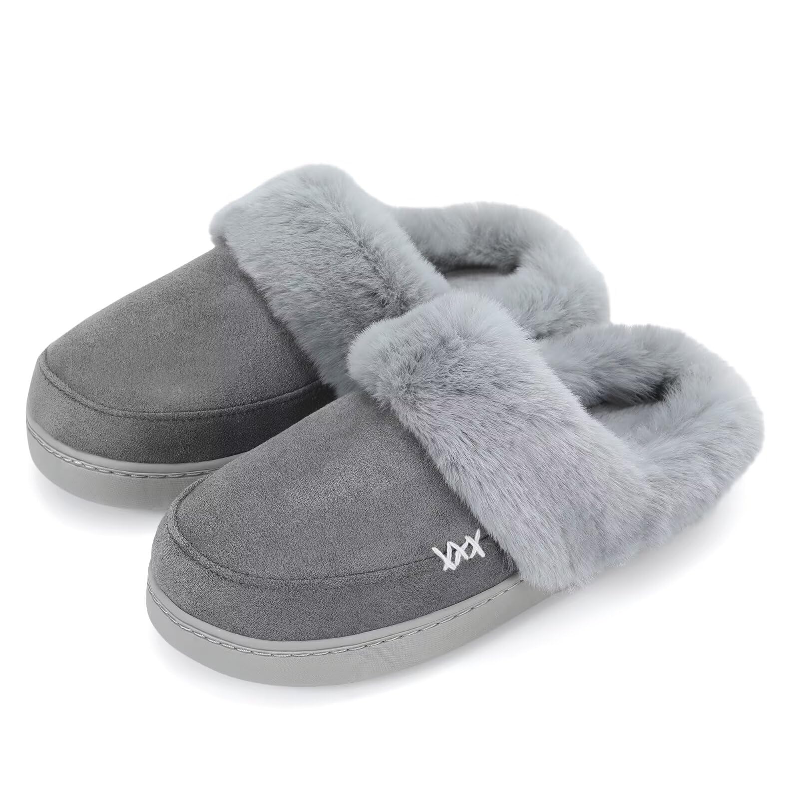 NineCiFun Women's and Men's Suede House Slippers Slip on Fuzzy Slippers ...