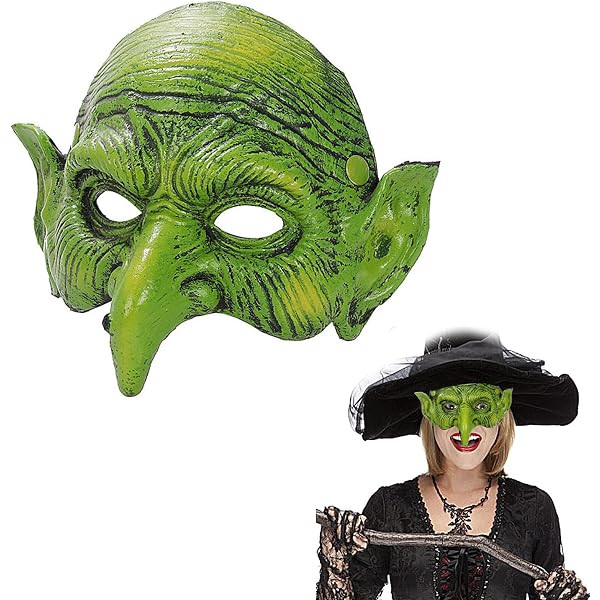 Halloween Face Mask Old Witch Mask Halloween Masquerade Pu Foam Mask ...