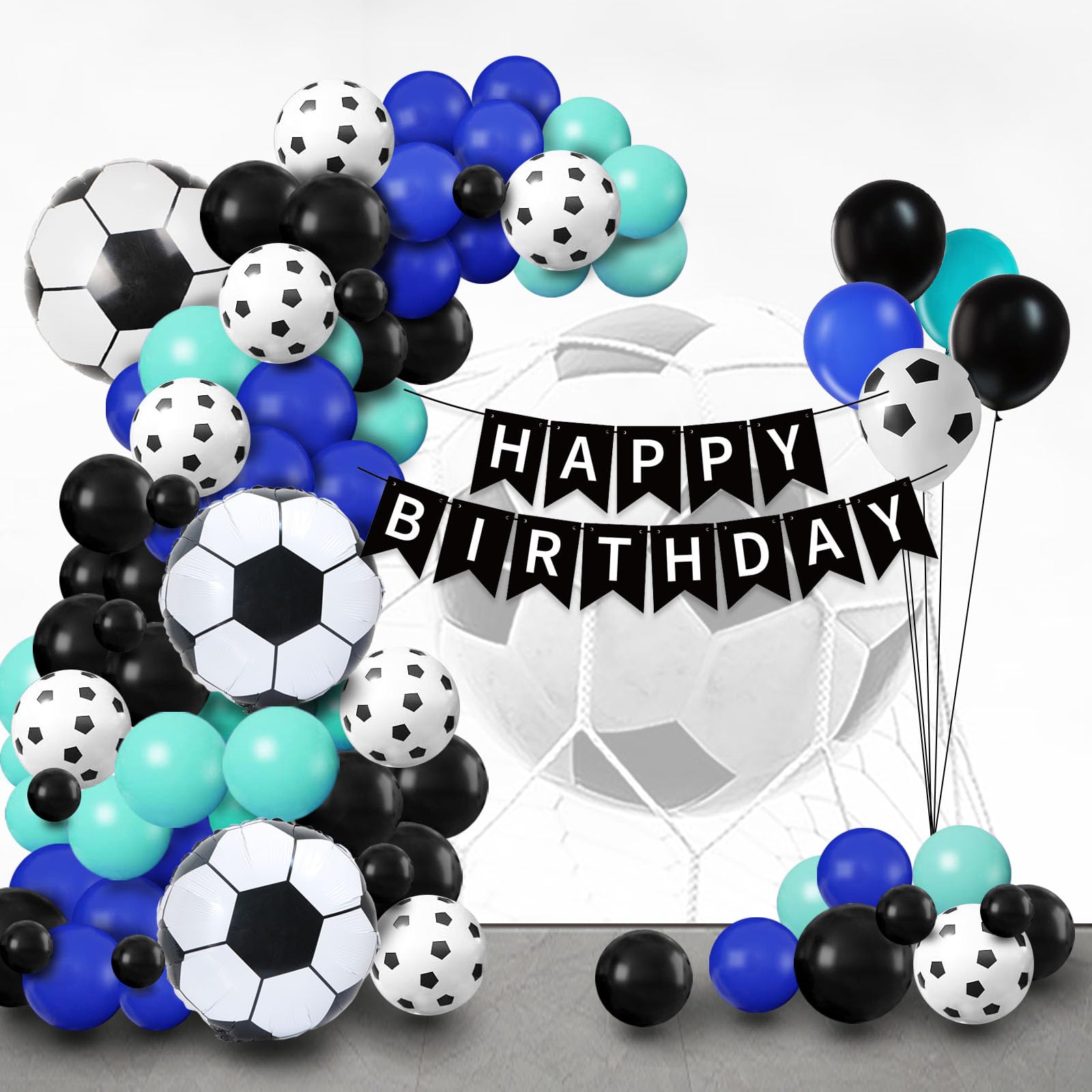 Soccer Balloon Arch Kit, Football Balloon Arch Kit with 4D Football ...