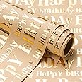 Amazon.com: WRAPAHOLIC 3D Kraft Birthday Wrapping Paper Roll - Mini ...