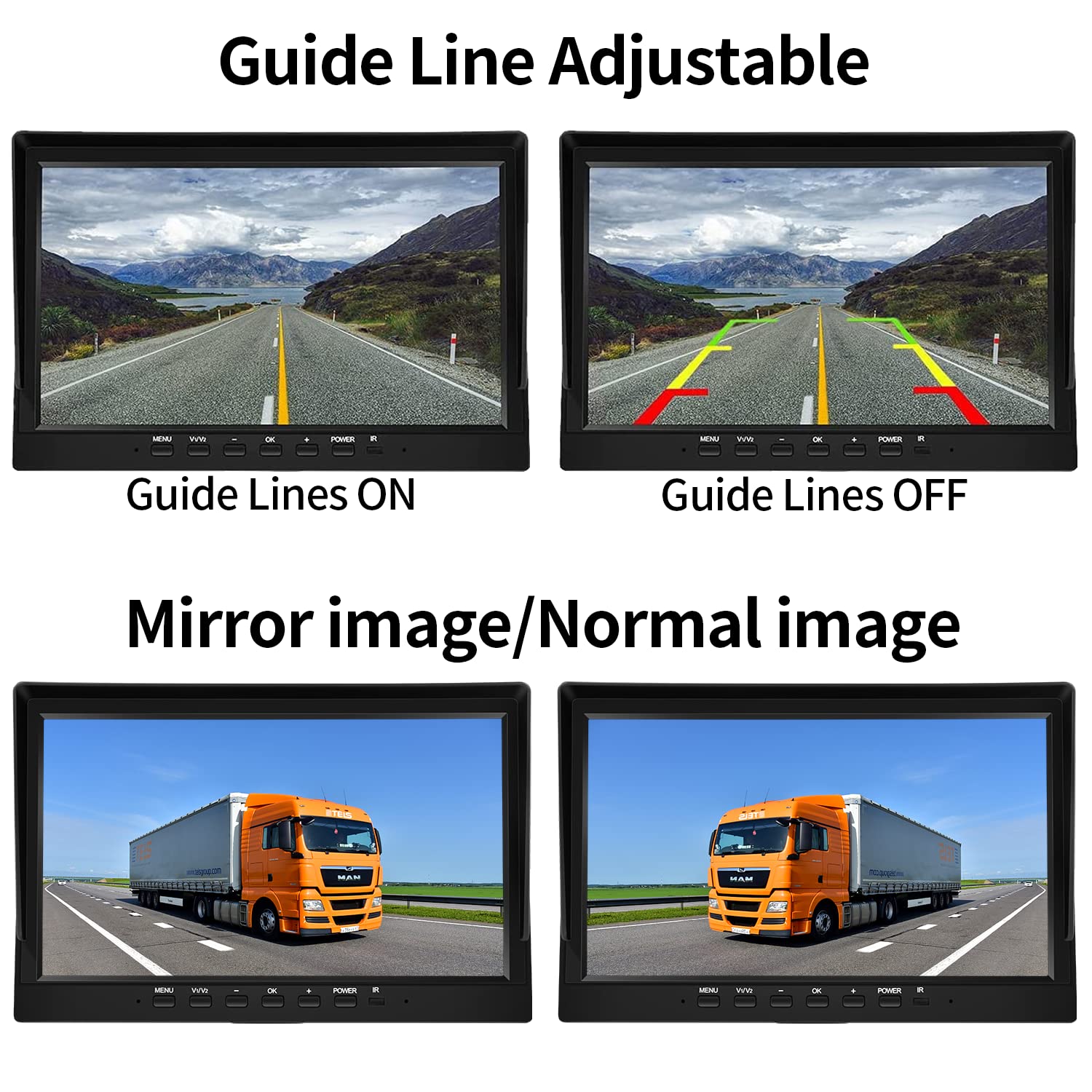 Mua Wired Backup Camera System with 10.1’’ IPS Monitor for Truck RV ...