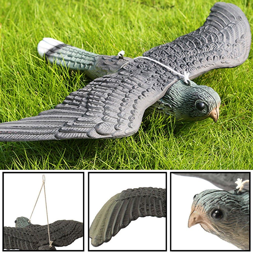Flying Hawk Decoy Bird Deterrent, Premium Lifelike Bird Repellent Fake ...
