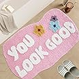 Amazon.com: You Look Good Bath Mat Pink Bathroom Rugs Cute Funny Bathroom Decor Door Mat ...