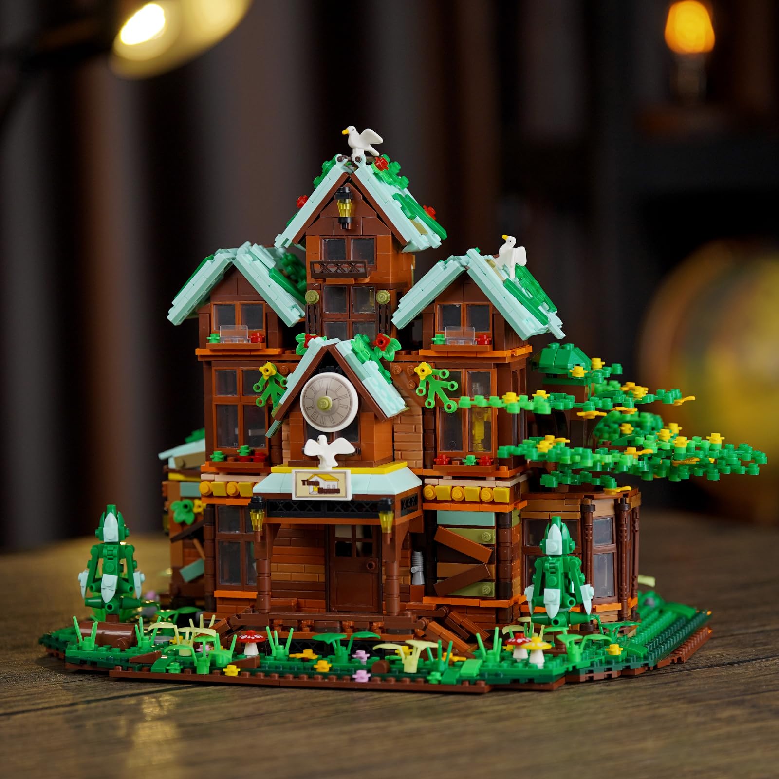 HSANHE Time House Cabin Building Set with LED Light, 2198 PCS Wood ...