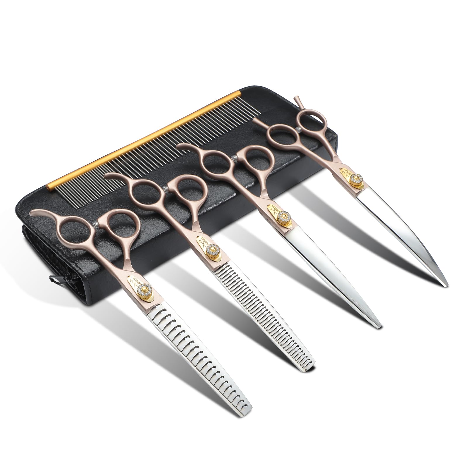 JASON Professional Dog Grooming Scissors Set - 6 in 1 Sharp Shears Set ...