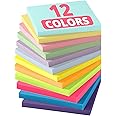 Amazon.com : Sticky Notes, 12 Pads, Sticky Notes 3x3 Inches, Coloful ...