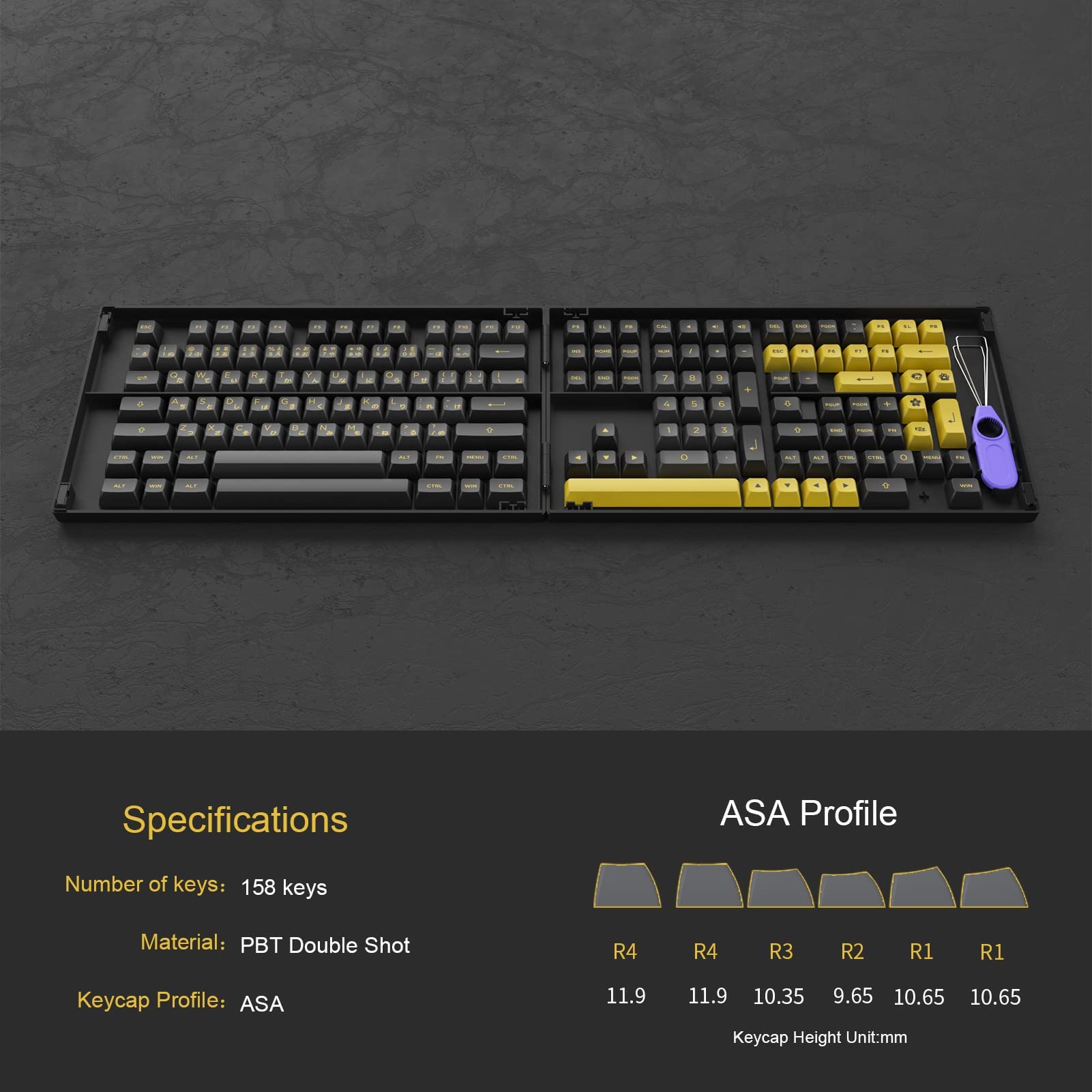 Mua Akko Keyboard Keycaps ASA Profile, PBT Double-Shot Full Keycap Set ...