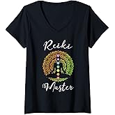 Amazon.com: Womens Reiki Master Chakra spiritual healing T-shirt V-Neck ...
