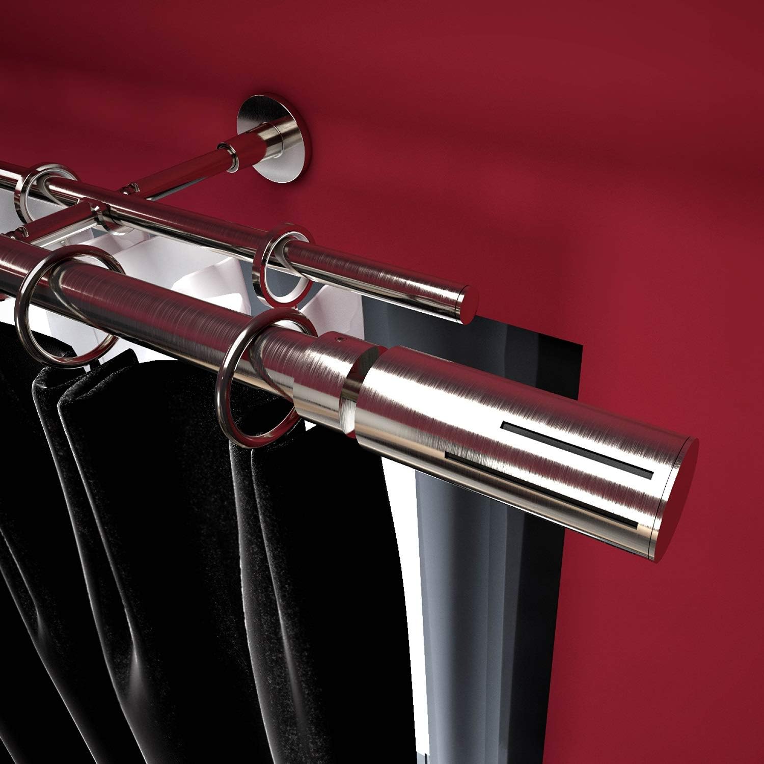 70-120cm Gcurtain Bastone per Tende Set di Aste Doppio Regolabile ...