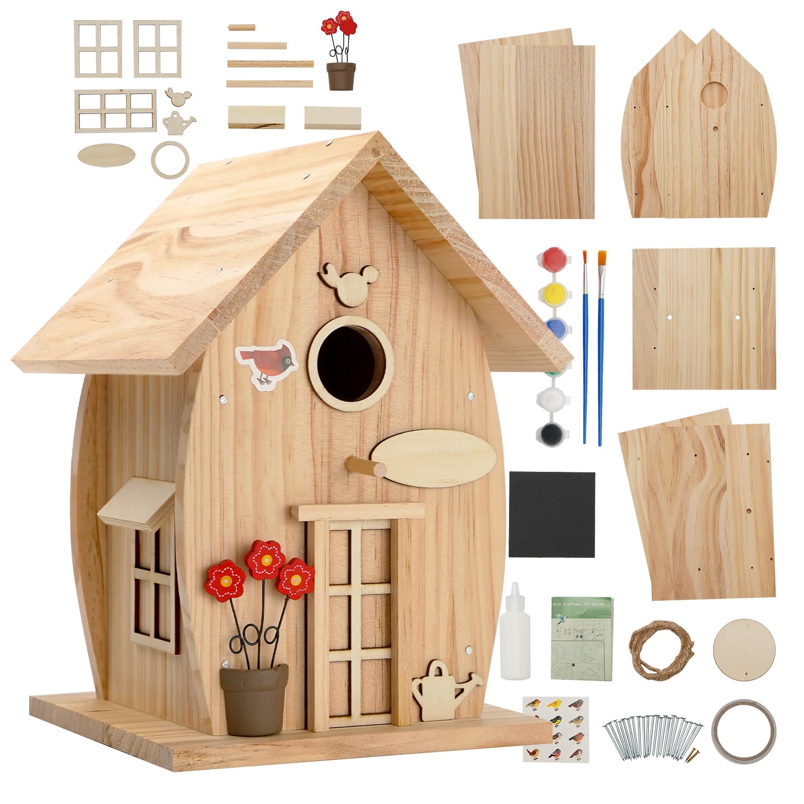Wooden DIY Bird House Kit for Adults to Build, Outdoor Woodworking ...
