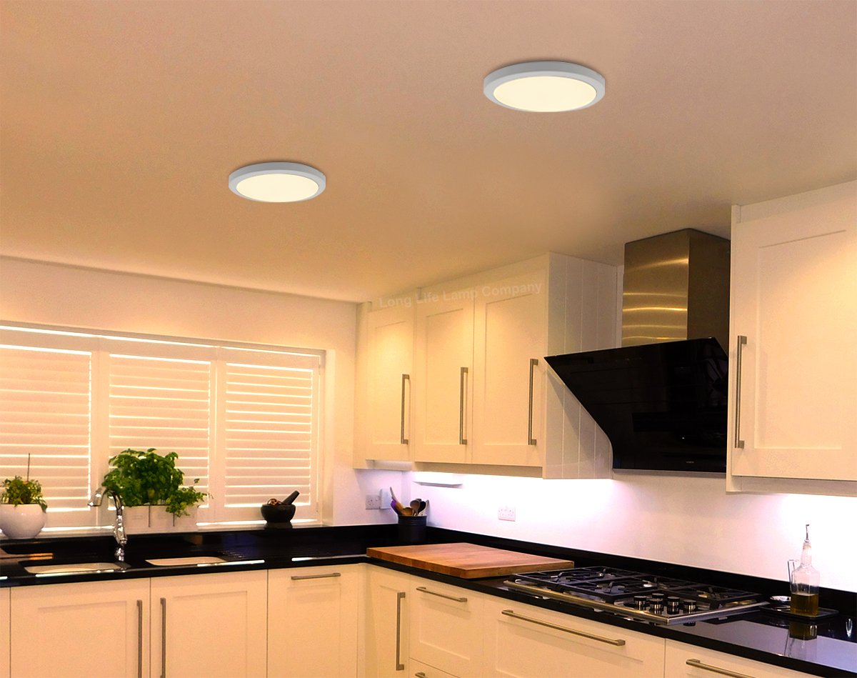 24W LED ROUND SURFACE MOUNT Ceiling Panel Down Light Warm White 300mm ...