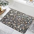 Amazon.com: Rstick Pebble Stone Print Bathroom Rugs Non Slip Washable ...