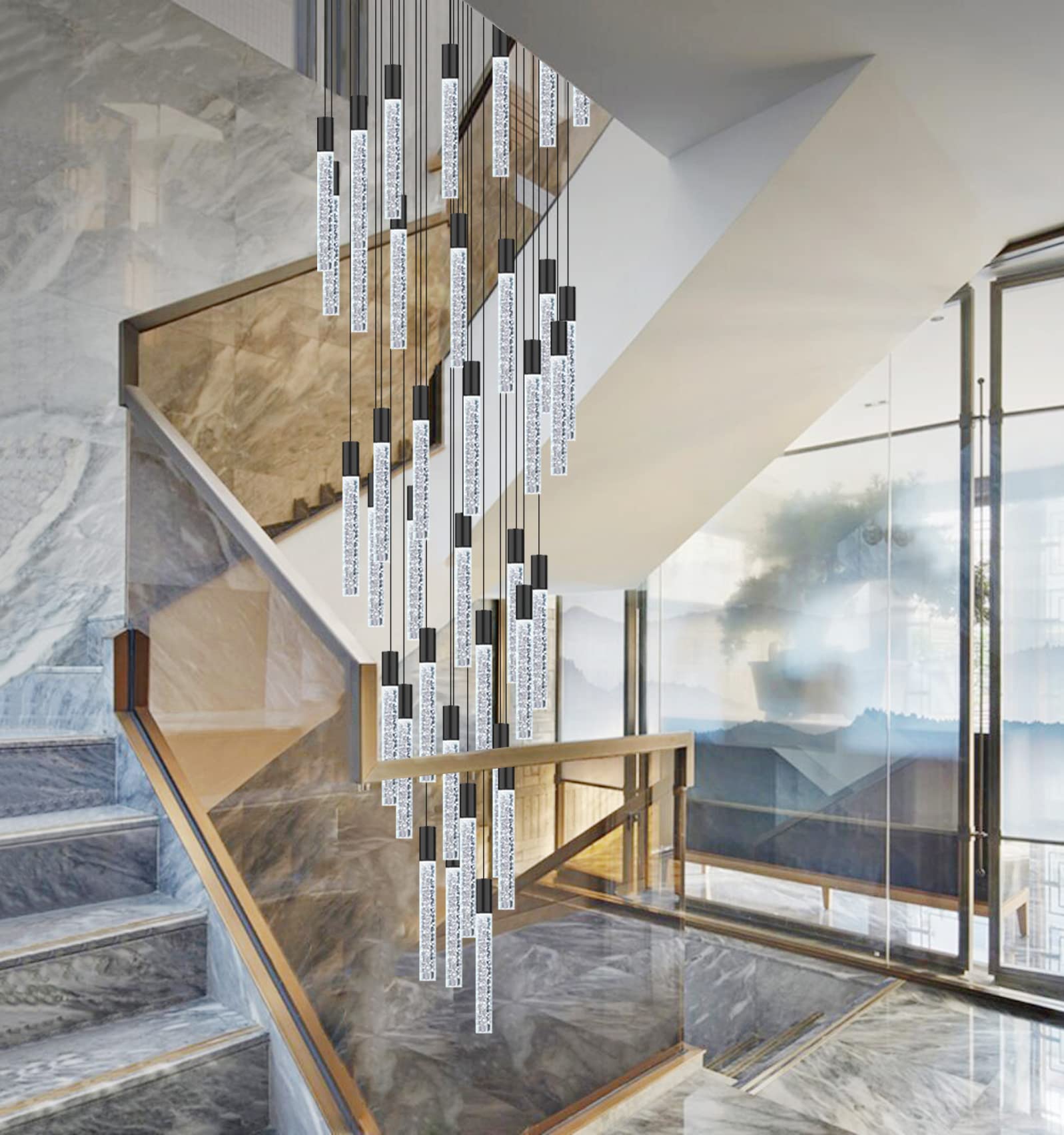 HAIXIANG 16 Foot Chandeliers for Living Room Entryway High Ceiling ...