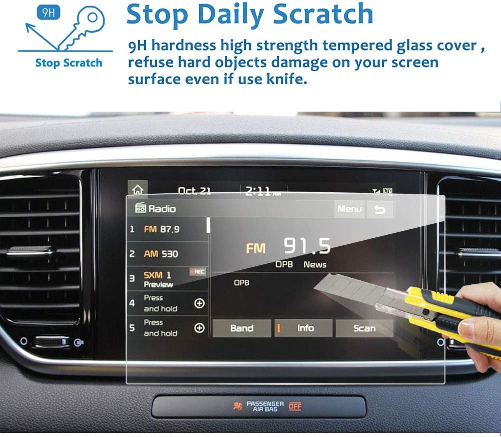 LFOTPP Tempered glass screen protector for Sportage 8 inch navigation ...