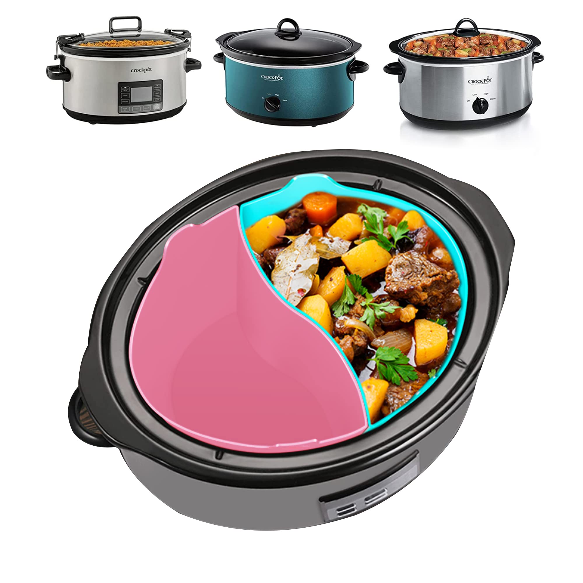 Slow Cook Divider Silicone Liners, 6 Qt Crockpot and Slow Cook ...