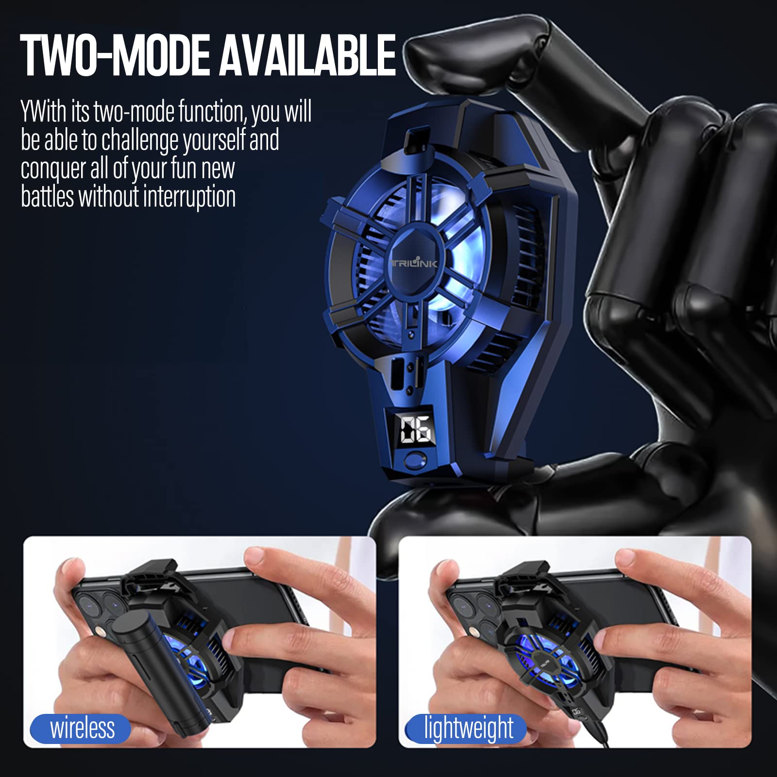 Mua TRILINK Phone Cooler with Rechargeable Battery, Phone Cooling Fan ...