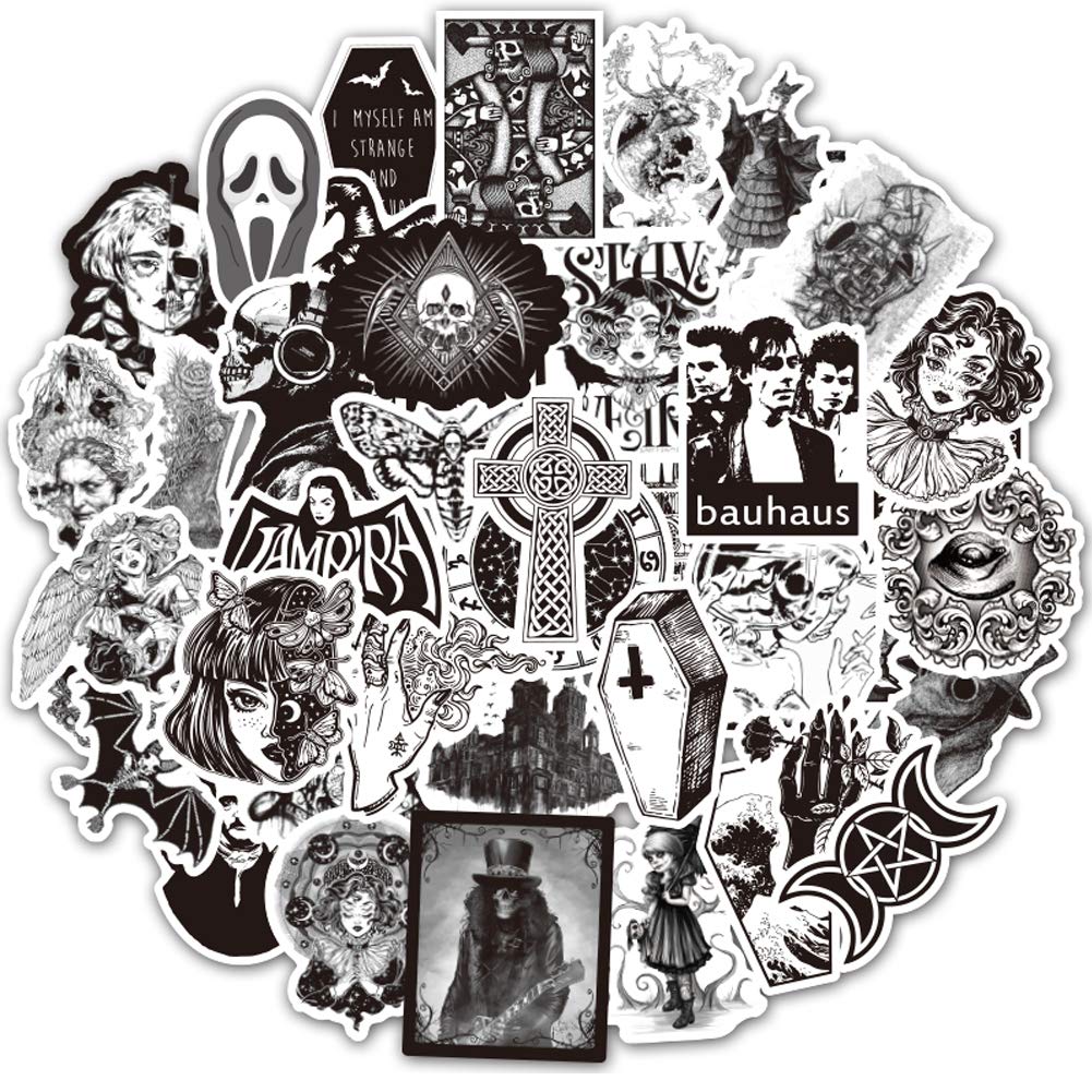 Buy 50 PCS Non-Repeating Gothic Strong Stickers Cool Stickers Skull ...
