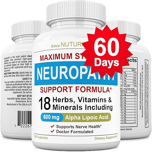 (60 Days) Neuropathy Support Supplement with 600 mg Alpha Lipoic Acid ...