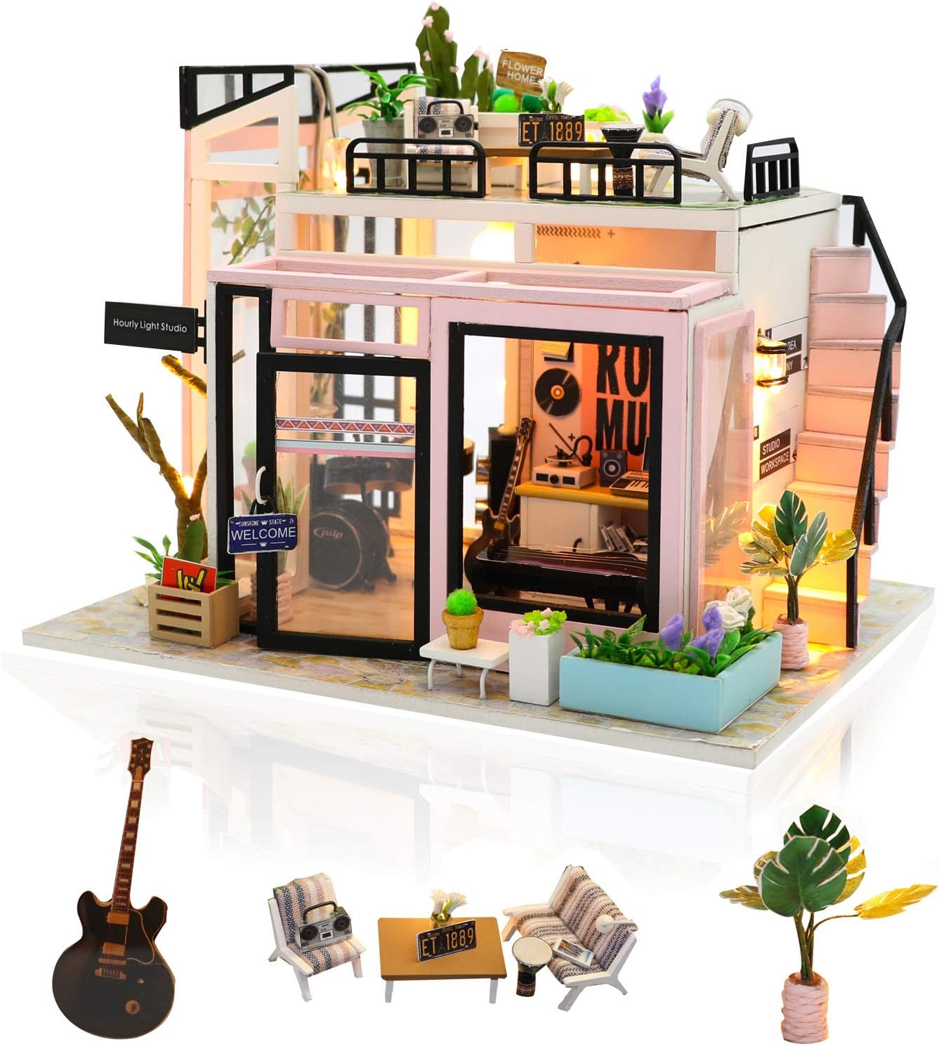Cuteefun DIY Miniature House Model Kit for Adults to Build Miniature ...