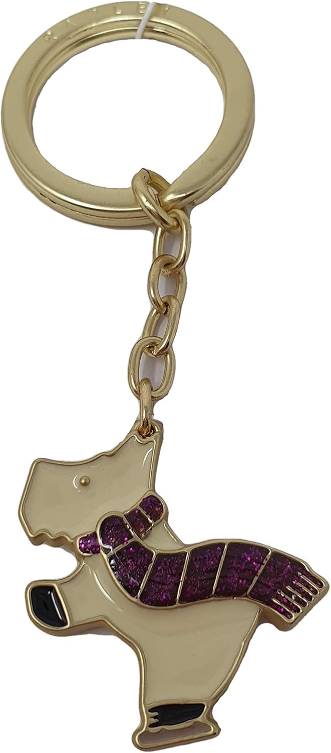 Radley 'Sparkle and Skate' Keyring in Cream with Purple Scarf: Amazon ...